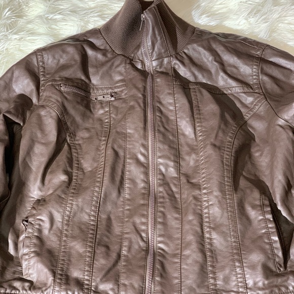 Xhilaration | Jackets & Coats | Xhilaration Brown Faux Leather Jacket ...